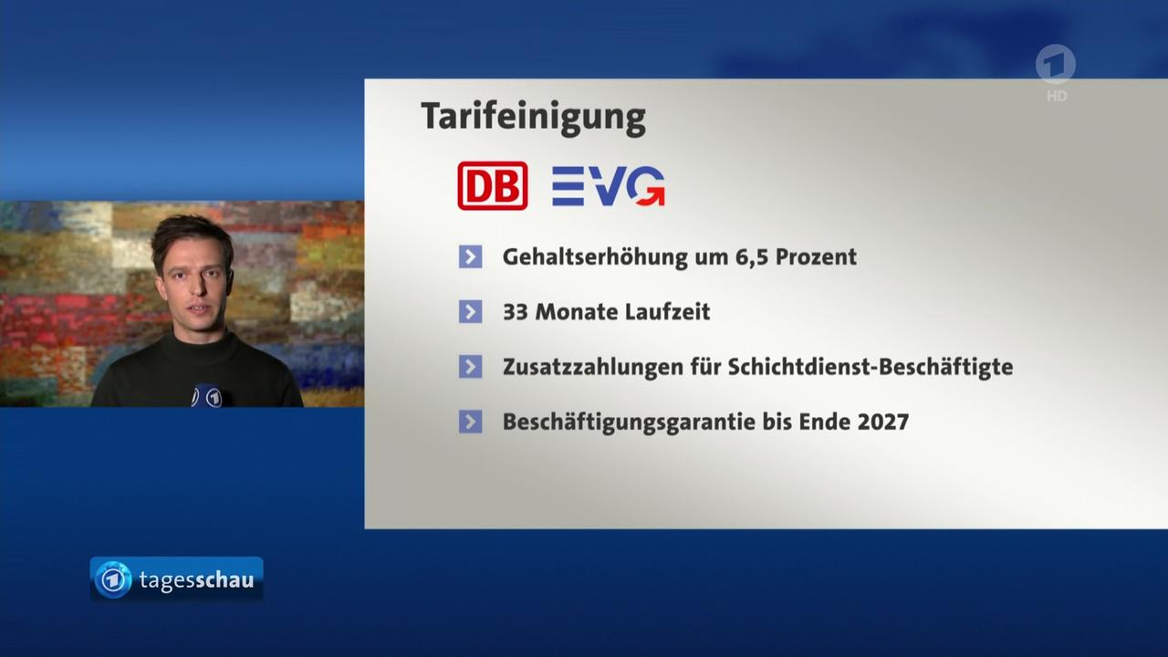 Tom Garus, ARD Berlin, zu der Tarifeinigung bei der Bahn | tagesschau.de