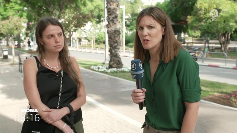 Sophie von der Tann, ARD Tel Aviv, mit Gespräch mit einer Augenzeugin eines Terroranschlages ...