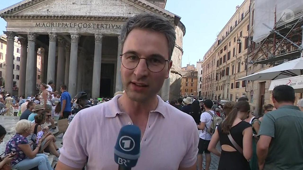 "Es werden eventuell neue Hitzerekorde erwartet", Andreas Herz, ARD Rom, über die Hitze in ...