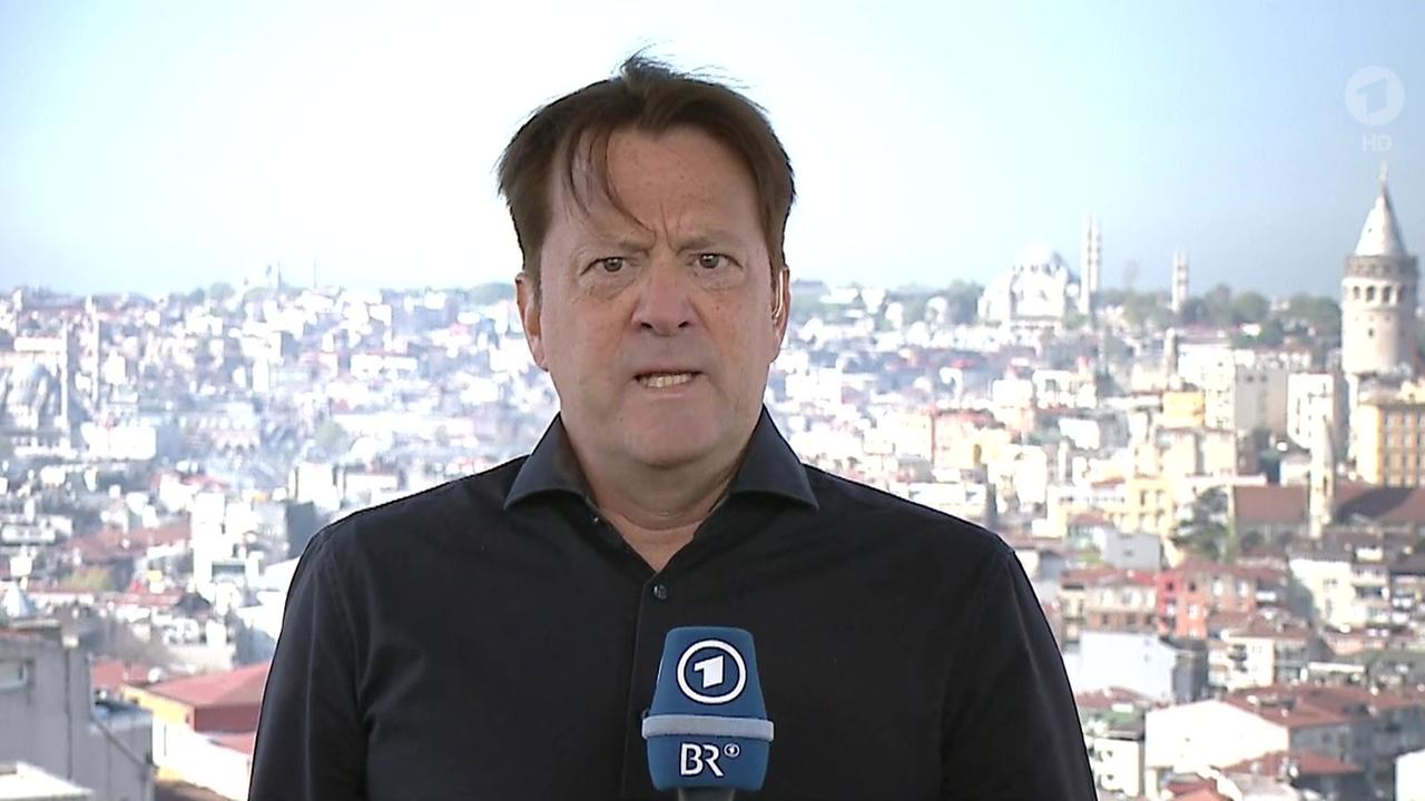 "Ein Muskelspiel und eine Drohung", Markus Rosch, ARD Istanbul, zu Irans Angriff auf Israel ...