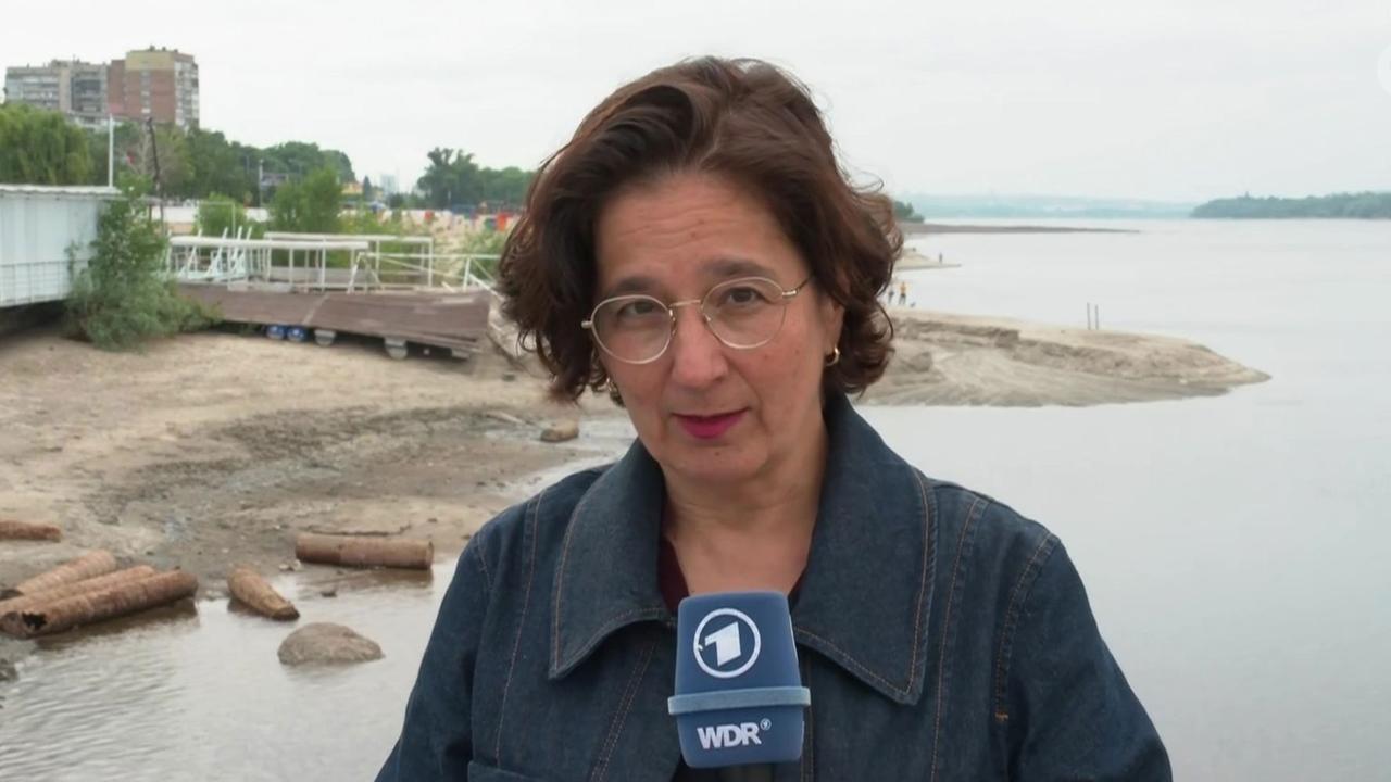 Isabel Schayani, ARD Kiew, zzt. Saporischschja, zur Lage rund um das ...