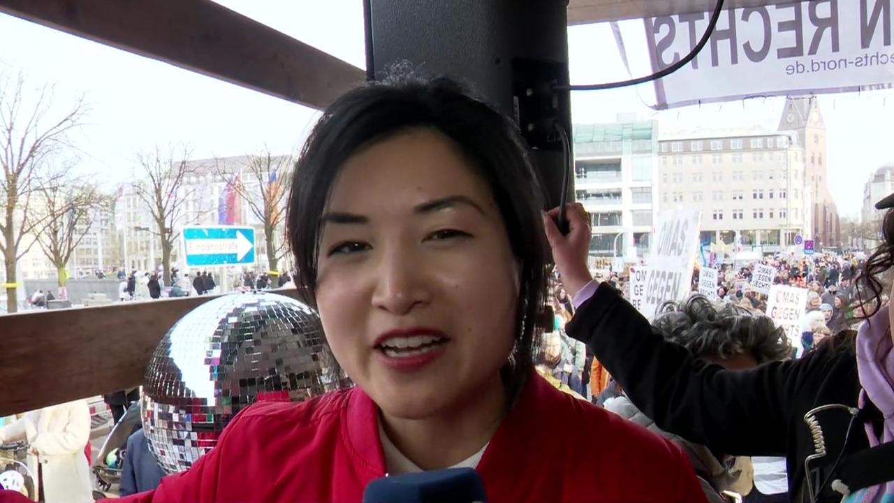 Annette Yang, NDR, über die Demo für Vielfalt und Demokratie in Hamburg ...