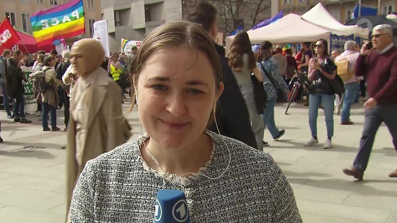 Anna Dannecker, BR, zu den Friedensbewegungen am Hauptaktionstag der ...