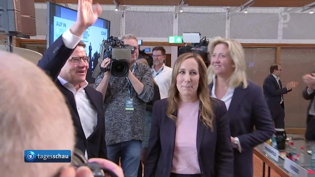 Mehrheit der Delegierten von CDU und SPD stimmen für Koalitionsvertrag in Hessen | tagesschau.de