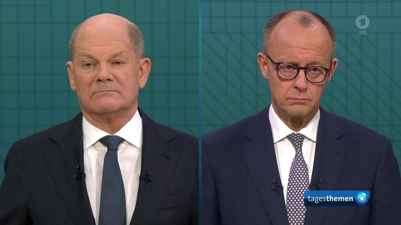Bundeskanzler Scholz und Unions-Kanzlerkandidat Merz treffen im TV-Duell aufeinander | tagesschau.de