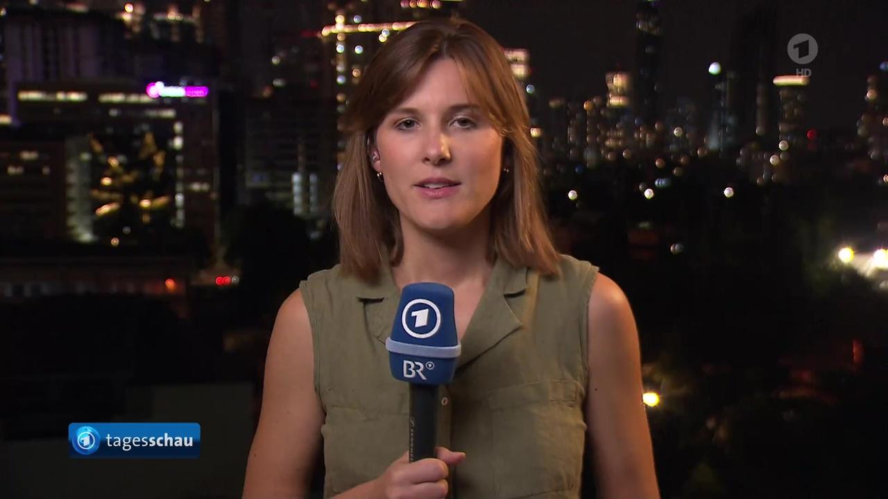 Sophie von der Tann, ARD Tel Aviv, zum Marsch für die Geiseln der Hamas und einer Demonstration ...