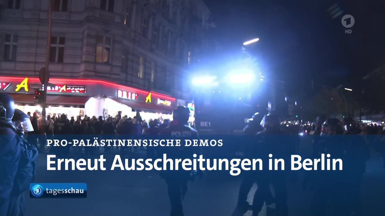 Erneut hat es Ausschreitungen bei pro-palästinensischen Kundgebungen in Berlin gegeben ...