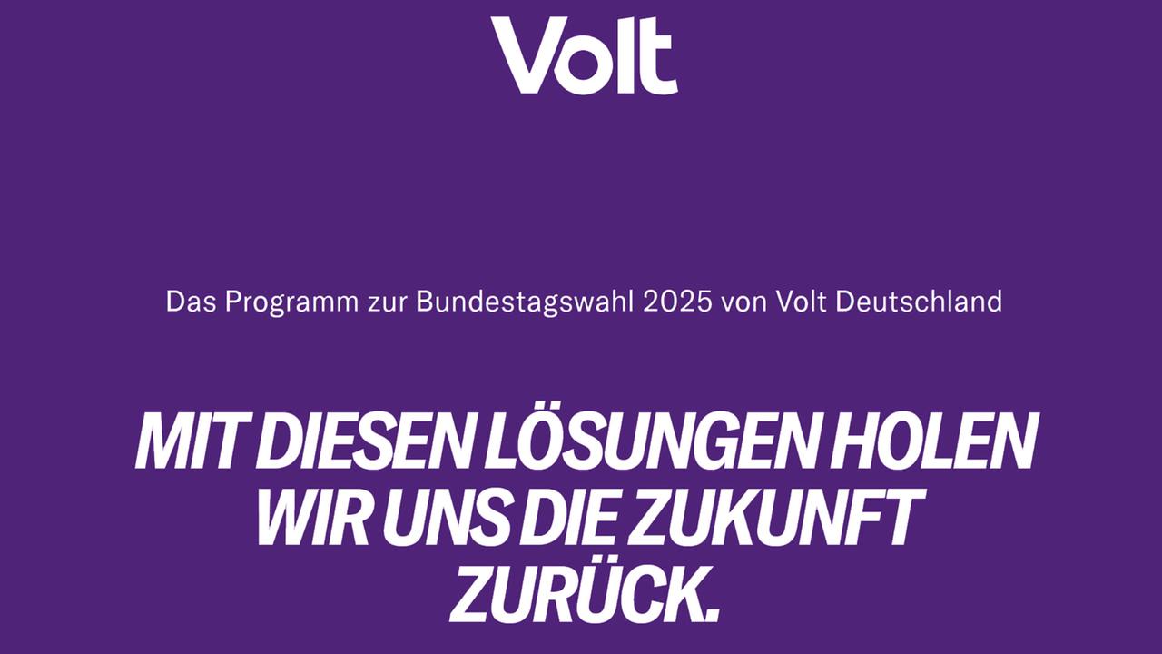 Bundestagswahl 2025: Volt Deutschland | tagesschau.de
