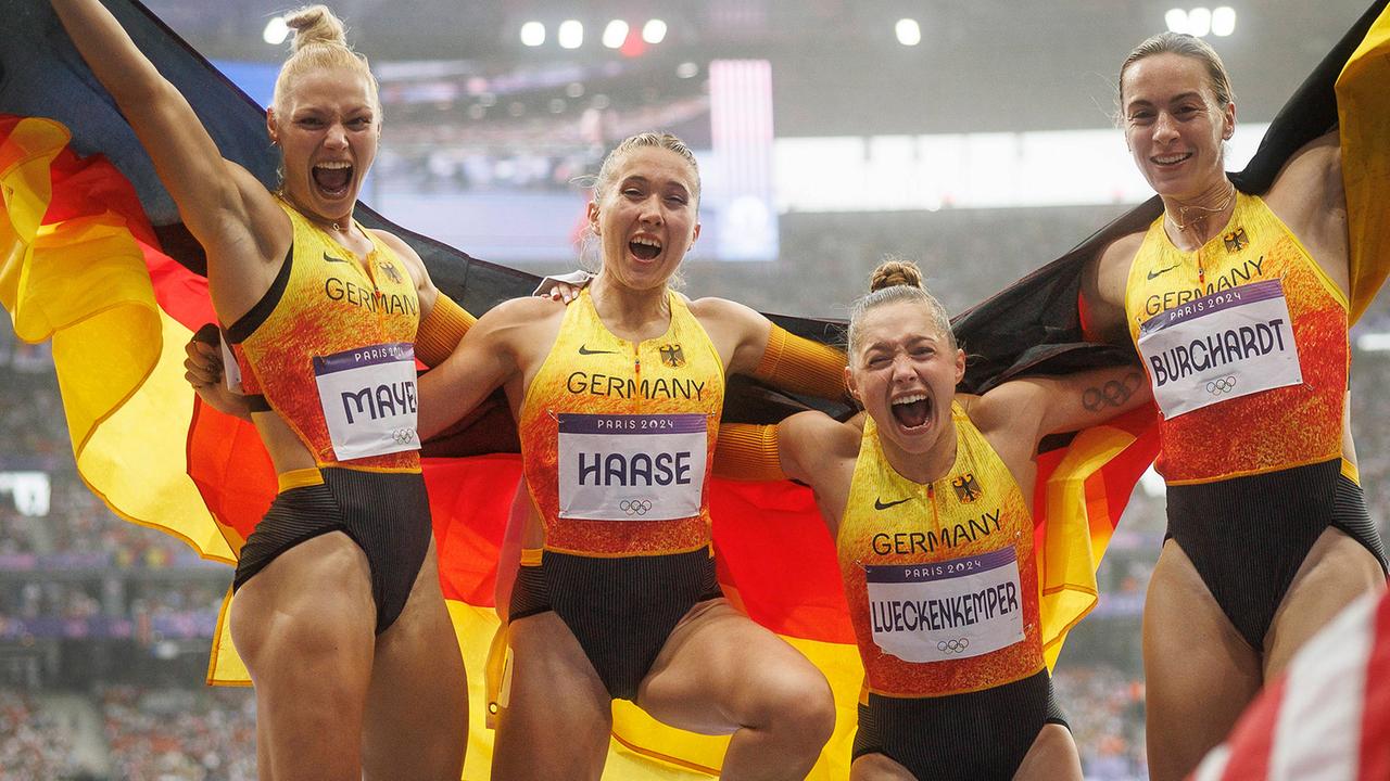 Olympia in Paris: Deutsche Sprint-Staffel der Frauen läuft auf Rang ...