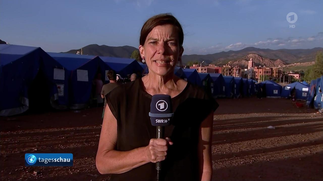 Kristina Böker, ARD Madrid, zzt. Asni, zur Lage nach Erdbeben in ...