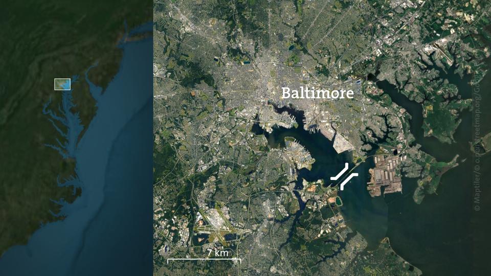 Brückeneinsturz in Baltimore: Suche nach Personen im Wasser | tagesschau.de