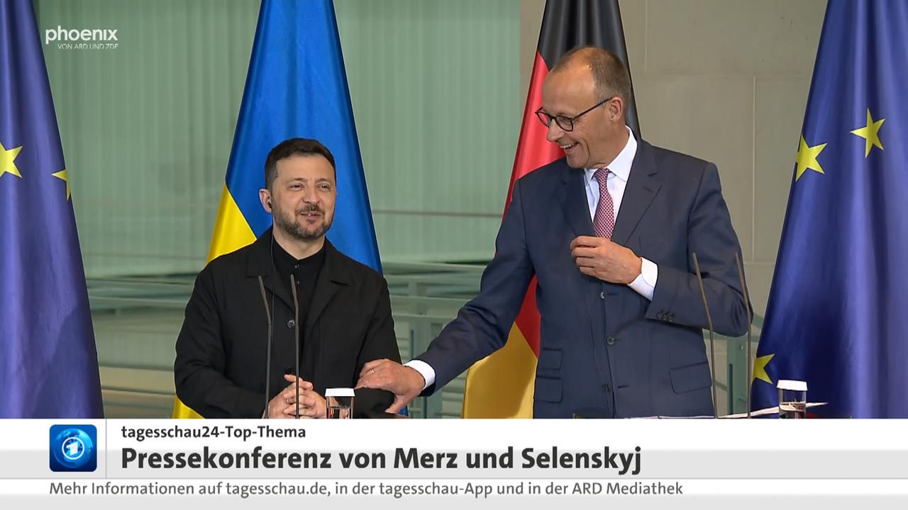 tagesschau live: Pressekonferenz Merz Selenskyj | tagesschau.de