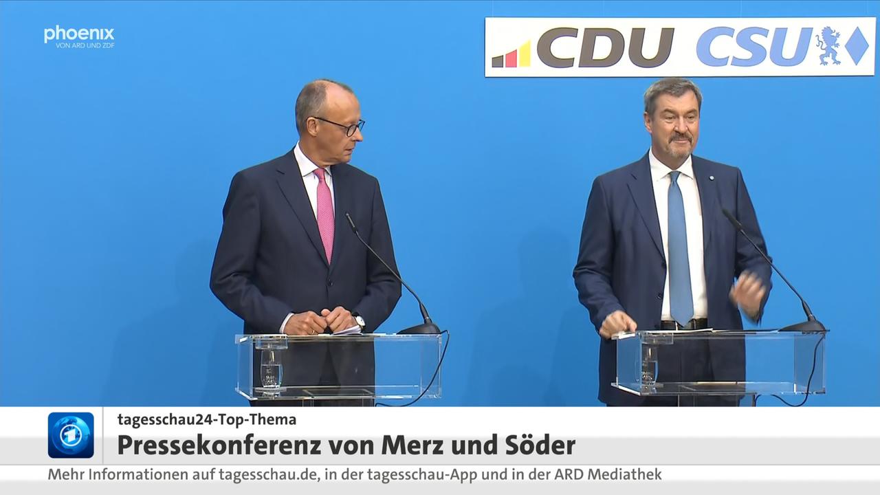 tagesschau live: Merz und Söder geben Pressekonferenz | tagesschau.de