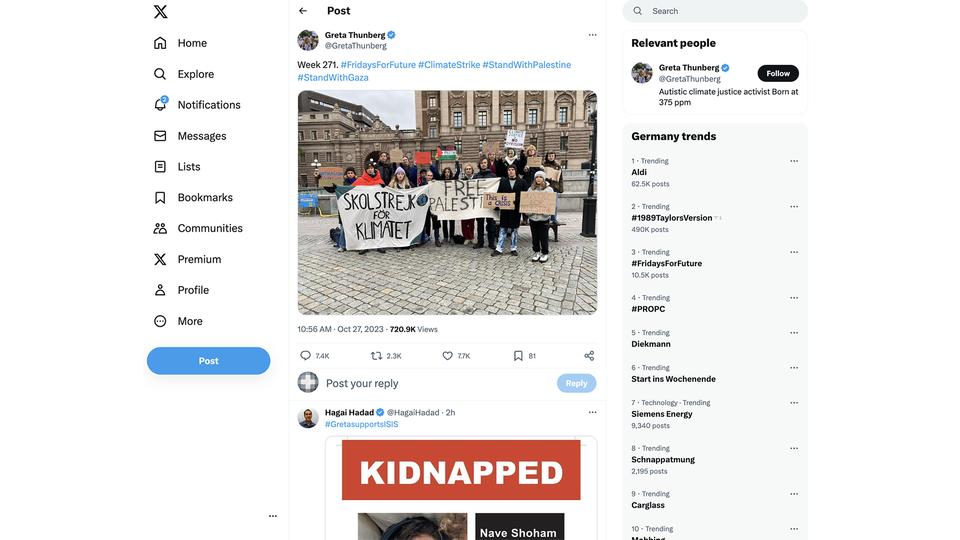 Kritik an Thunberg und FFF nach erneuter Gaza-Solidaritätsbekundung | tagesschau.de