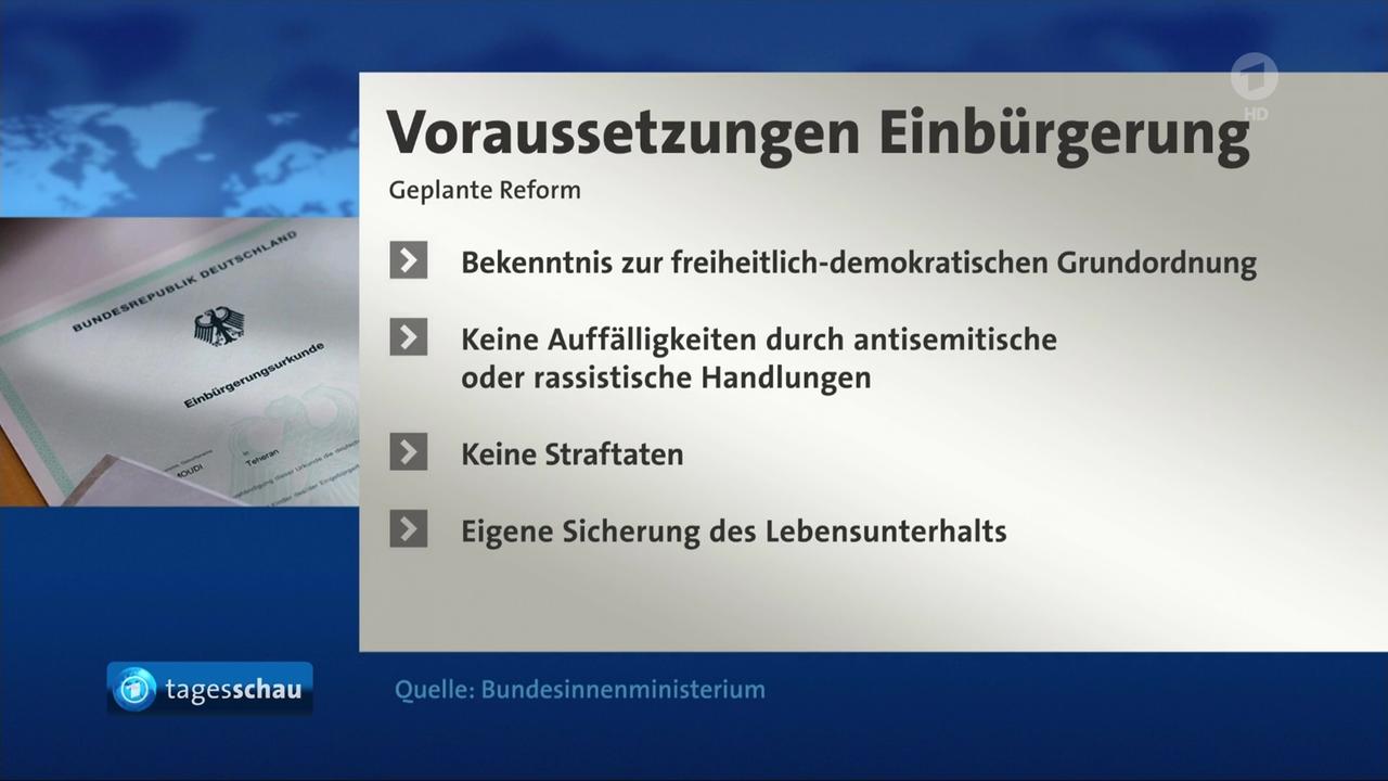 Einbürgerung soll laut Plänen der Ampel vereinfacht werden | tagesschau.de